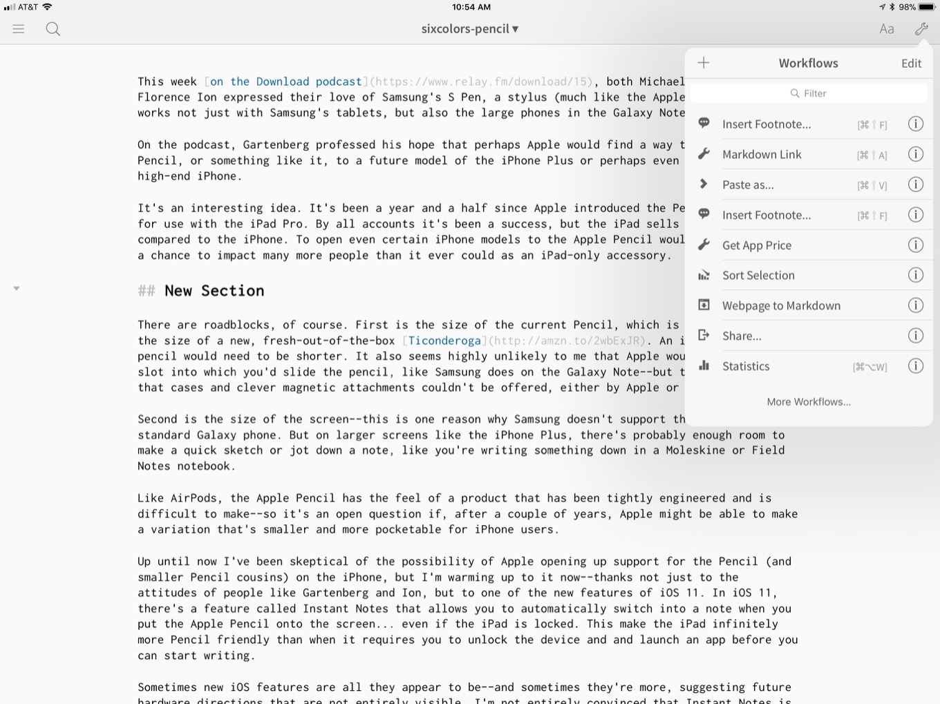 My Ios Writing App Of The Moment Is Editorial Six Colors