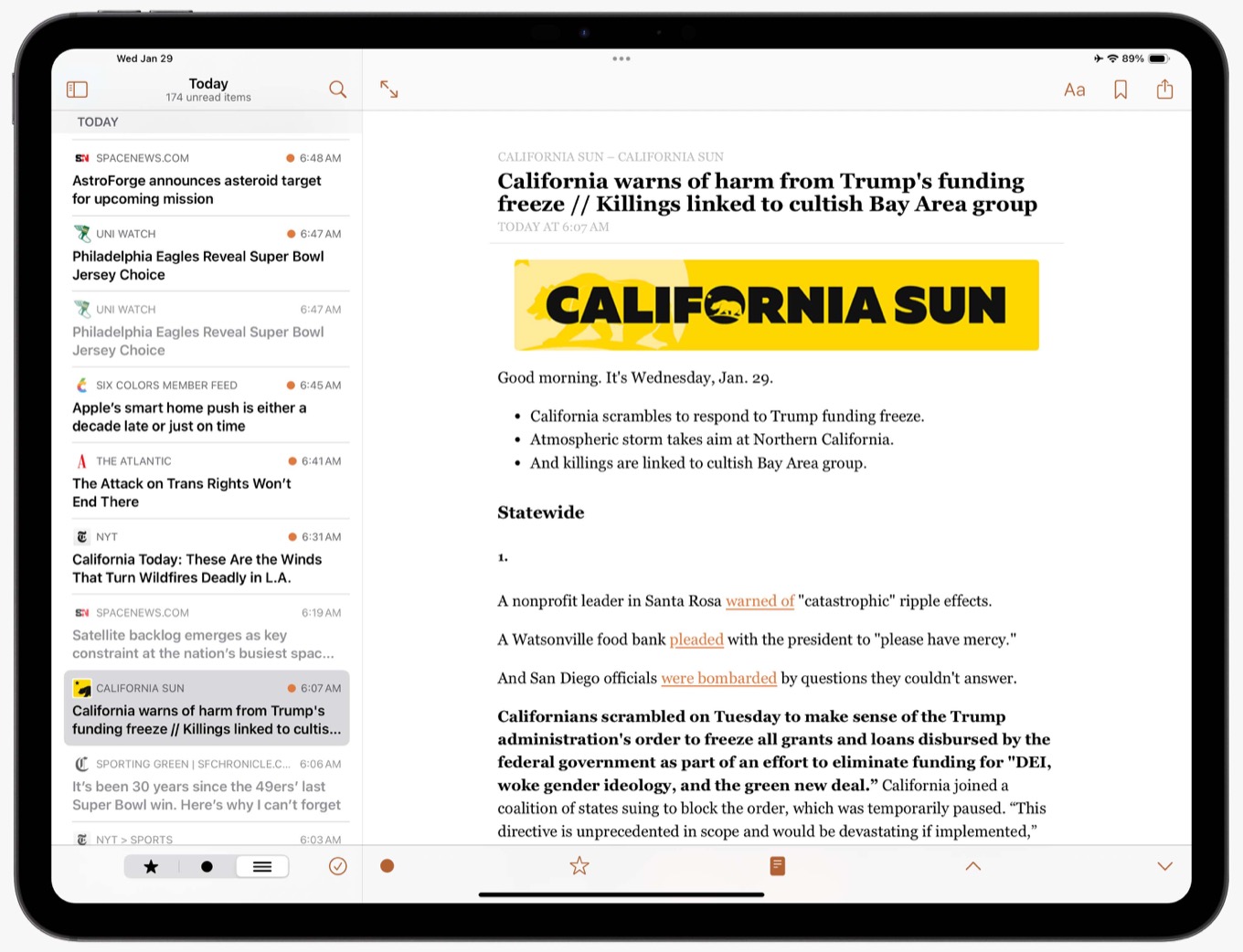 Reading newsletters via an RSS reader is still great – Six Colors